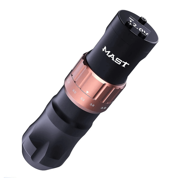Mast Fold 2 Wireless Tattoo Machine - Black/Gold - Adjustable Stroke ...